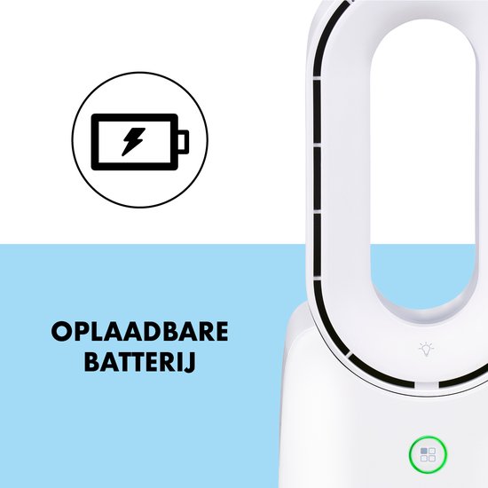 Lifetime Air ventilator - Bladeloos, stil, 3 snelheden, LED, USB-C, 5W ...