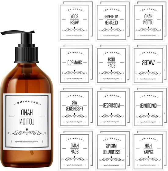 Waterdichte fles etiket stickers voor badkamer lotion shampoo fles 95 x ...
