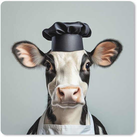 Muismat XXL - Bureau onderlegger - Bureau mat - Koe - Zwart - Wit - Kok ...