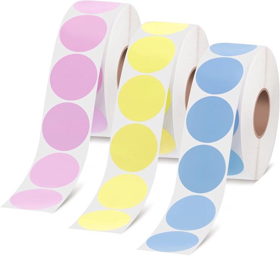 1500 Stuks 3 Rollen Ronde Thermische Stickers voor Kleine Bedrijven DIY ...