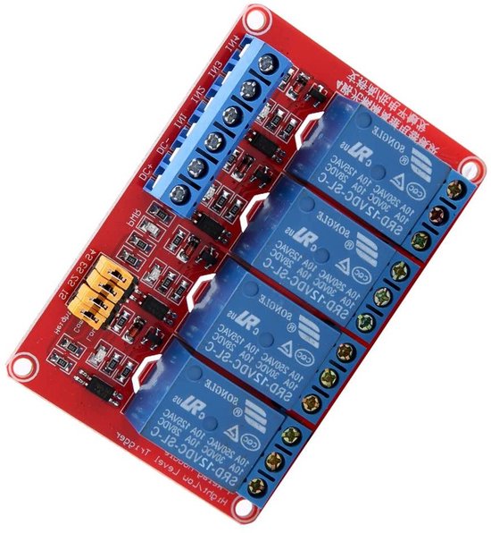 4 Channel Relay Module 5V 12V 24V Expansion Board Low Level Triggering ...