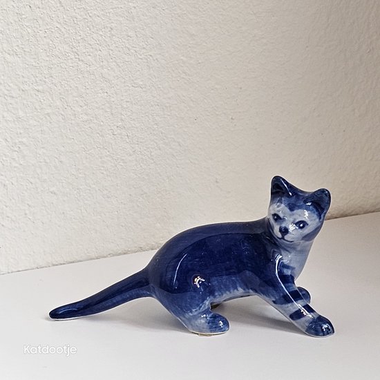 Katdootje - Beeld - Kat - Delfts blauw | bol