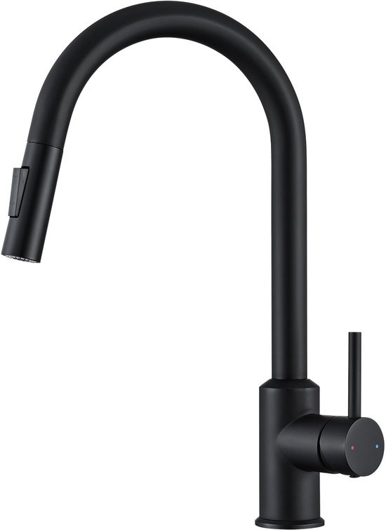 ANYCEE MAX Keukenkraan Zwart met Handdouche, Keukenmengkraan met 360° draaibaar,... | bol