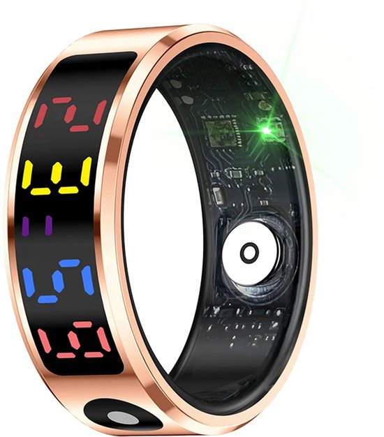 WizBay Premium Select® Rosé Goud Rainbow LED Smart Ring – Dames Heren ...
