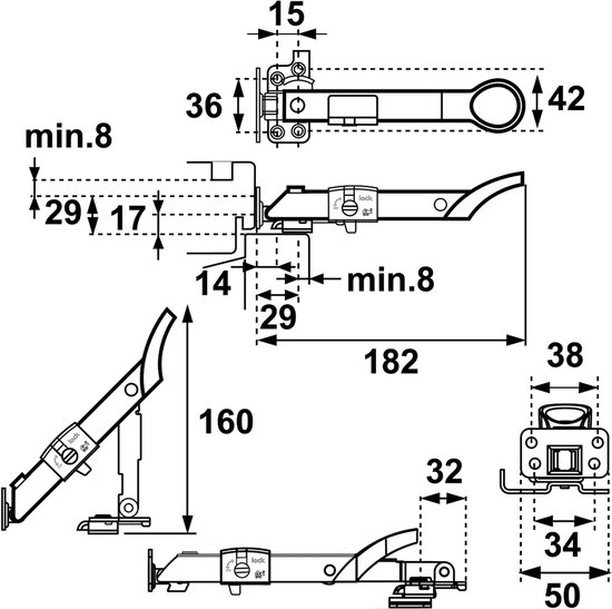 Veiligheids combi-raamuitzetter AXAflex Security/RVS wit/kunststof wit ...