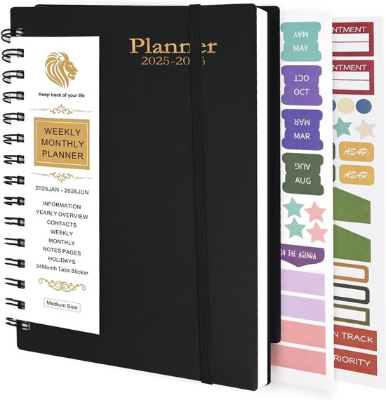 Wekelijkse en Maandelijkse Planner Dagboek 2025-2026 – Hardcover A5 Agenda met 108... | bol