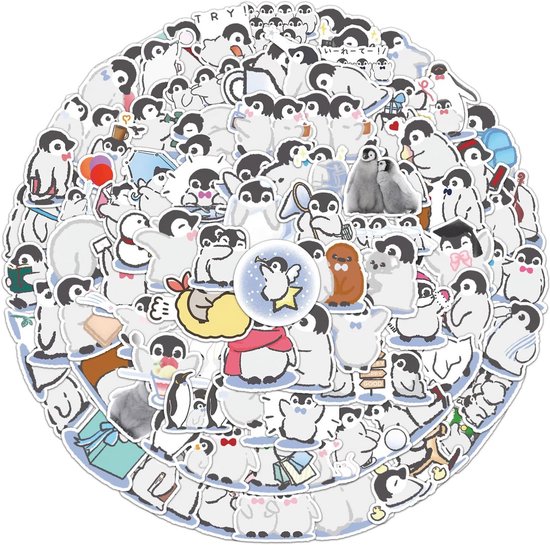 Aquarel Pinguïn Stickers - 120 Coole Esthetische Stickers voor Waterflessen, Laptop,... | bol