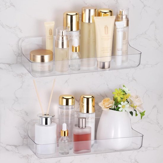 Badkamer Plank Geen Boren Plastic Douche Caddy Zelfklevende Planken ...