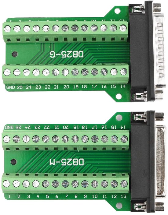 D-SUB DB25 Mannelijke en Vrouwelijke Poort Breakout Board Connector 25 ...
