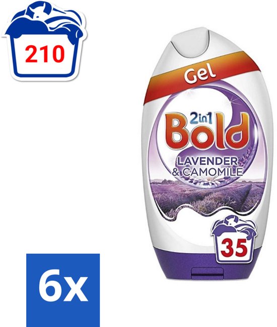 BOLD - Wasgel - 2 in 1 - Lavendel en Kamille - 35 Wasbeurten - Voordeelverpakking - 6... | bol