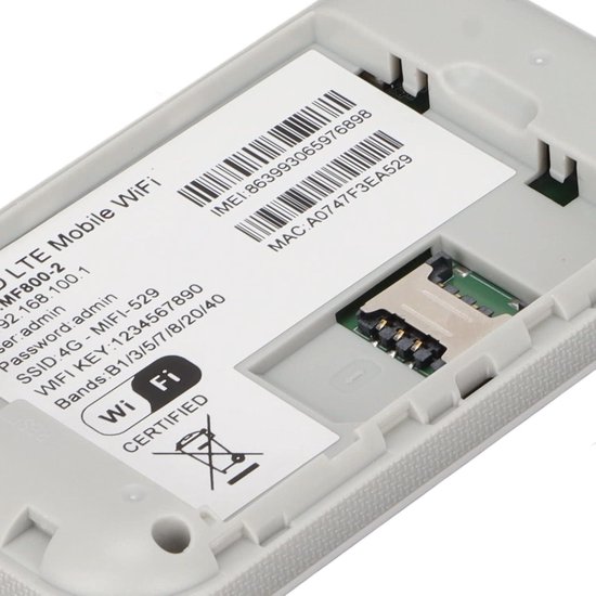 Mobiele Wifi-hotspot 4G Simkaartrouter met ondersteuning voor 8-10 ...