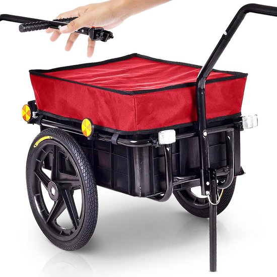 Fietskar Bagage - Fietsaanhanger - Aanhangwagen Fiets -90L | bol