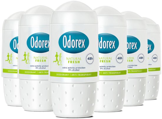 Odorex Deodorant Roller Natural Fresh - Deodorant - 6x 50 ml ...