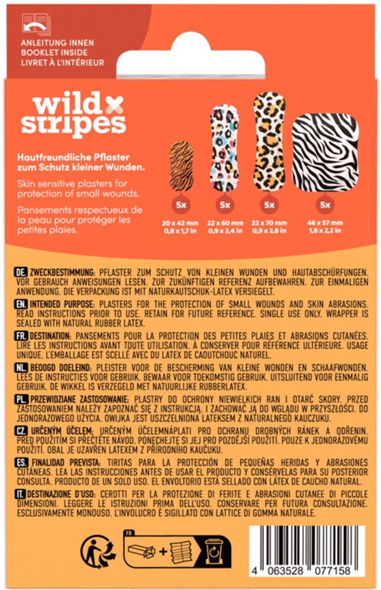 Wild Stripes Pleisters Classic Sensitive Animal - 20 stuks | bol