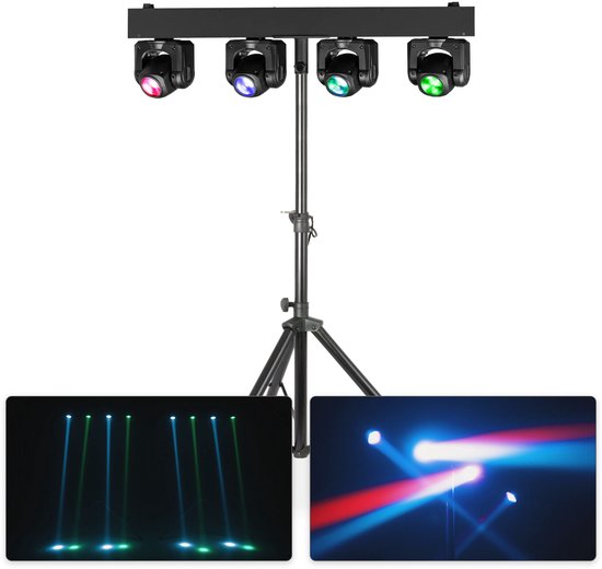 BeamZ Panther Quatro Beam Bar - Set met moving head bar op statief - 4 RGBW moving... | bol