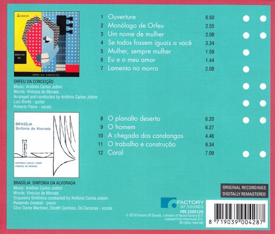 Orfeu Da Conceicao/Brasilia: Sinfonia Da Alvorada, Antonio Carlos Jobim ...