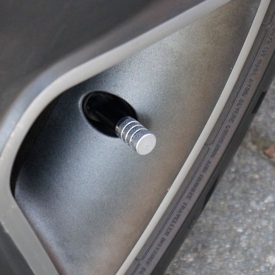 Schrader (auto) ventiel - Zilver aluminium gestreept met afdichting | bol