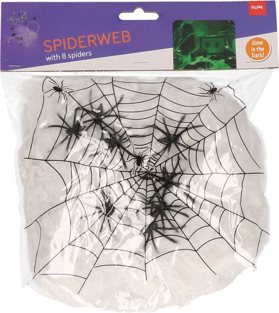 Folat - Spinnenweb 100 gram Glow In The Dark - Halloween - Halloween ...