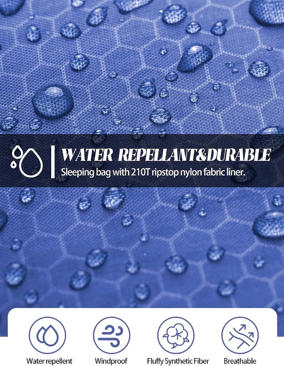 Slaapzak, winter, -7 °C tot 20 °C (1,8 kg ~ 2,4 kg/210 x 80 cm), mummieslaapzak,... | bol.com