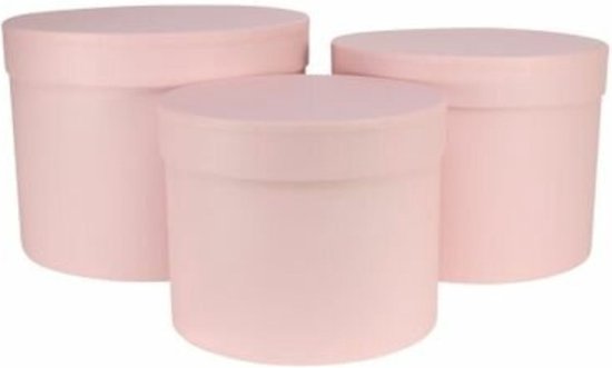 Ronde dozen set - Roze - 3 dozen - Hoedendozen - Karton | bol