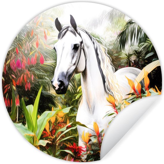 Muurstickers paard - Natuur - Planten - Dieren - Behangsticker - Behangcirkel... | bol