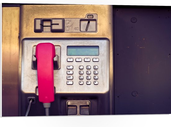 PVC Schuimplaat - Telefoon - Telefooncel - Toetsen - Vintage - 75x50 cm ...