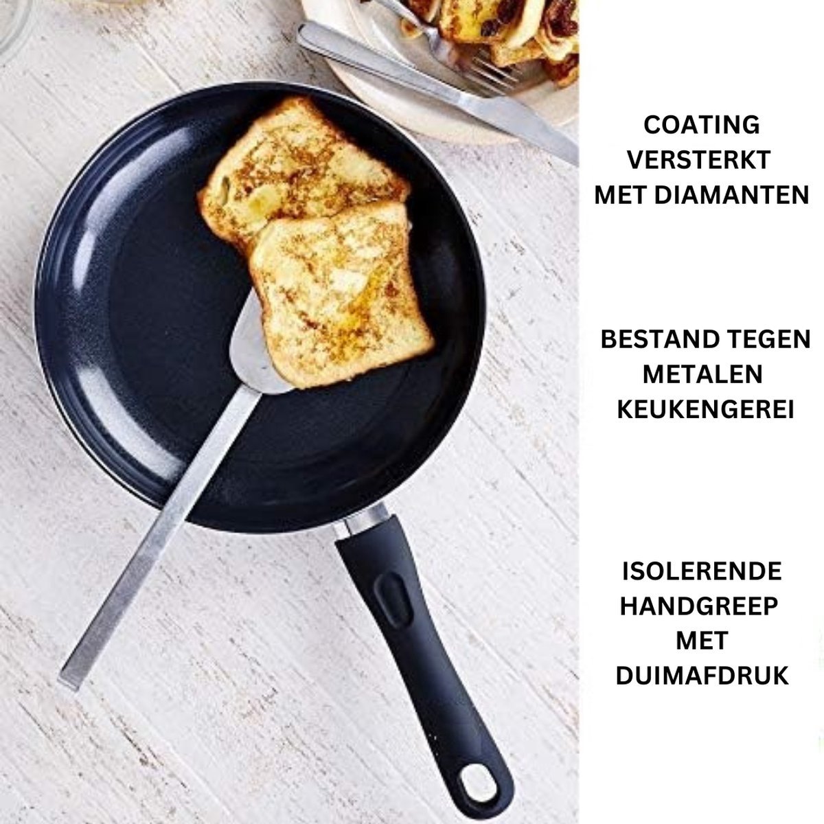 Poêle à frire induction - Poêle à frire induction 28 cm - Set de poêles induction - Zwart | bol.com