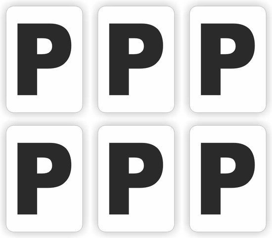 Plakletter P, set 6 stickers | bol