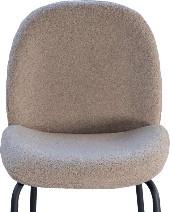 Barkruk Teddy Taupe - Stalen Frame - Zithoogte 75cm - Stoel Dewi - Giga ...