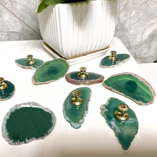 stuks natuurlijke groene agaat knoppen geode steen schijf knoppen kast ...