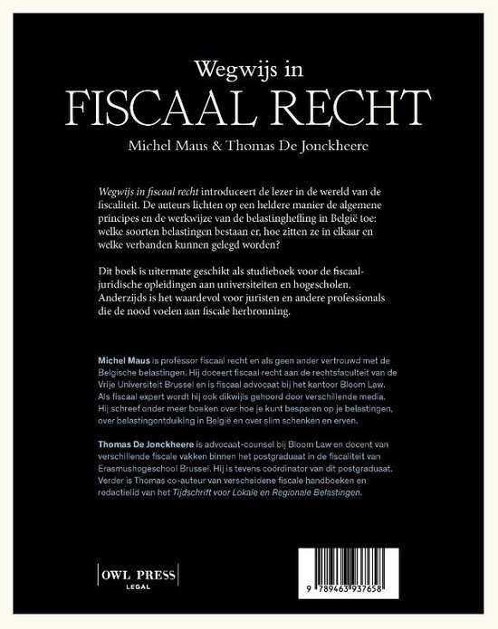 Wegwijs in Fiscaal recht | 9789463937665 | Thomas de Jonckheere ...