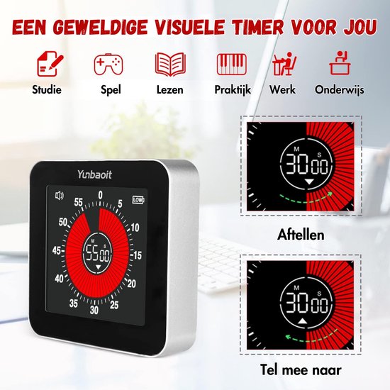 time timer - Digitaal - time timer voor kinderen - leerklok ...