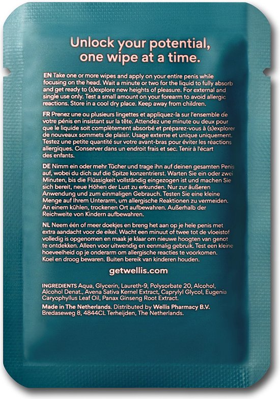 Wellis Delay Wipes - Geniet Langer van Seks - Delay Spray Alternatief ...