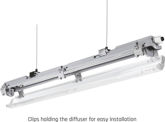 Spectrum - LED TL buis armatuur - 60cm - Waterdicht IP65 - voor enkele ...