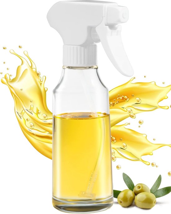 Oliesproeier voor spijsolie, 200 ml, oliespuitfles, glas, oliespray ...