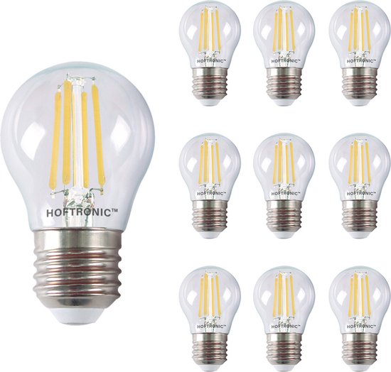 Hoftronic Voordeelverpakking 10x E27 Led Filament Lampen 4 Watt