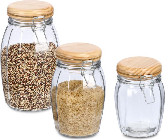 Zeller Voorraadpotten/bewaarpotten - 6x - 820 ml - glas - met ...