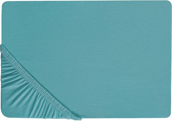 Hoeslaken HOFUF Katoen 200 x 200 cm Turquoise | bol
