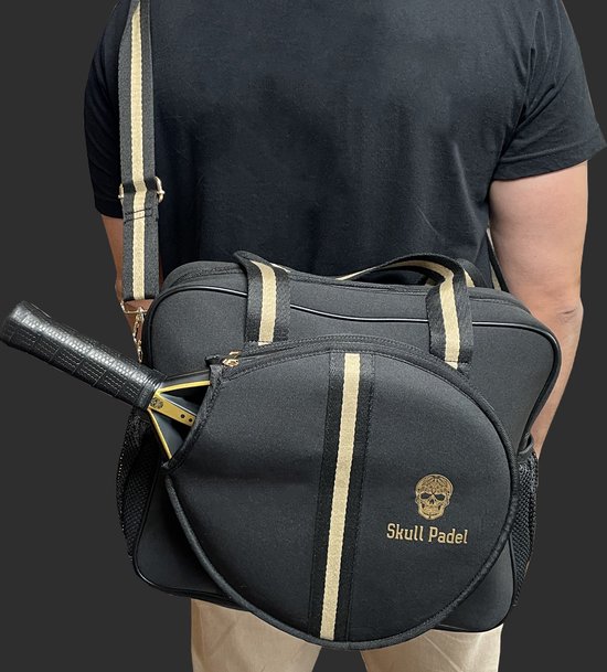 Skull Padel - Padel tas - Tote bag - Racket tas - Zwart & Goud | bol