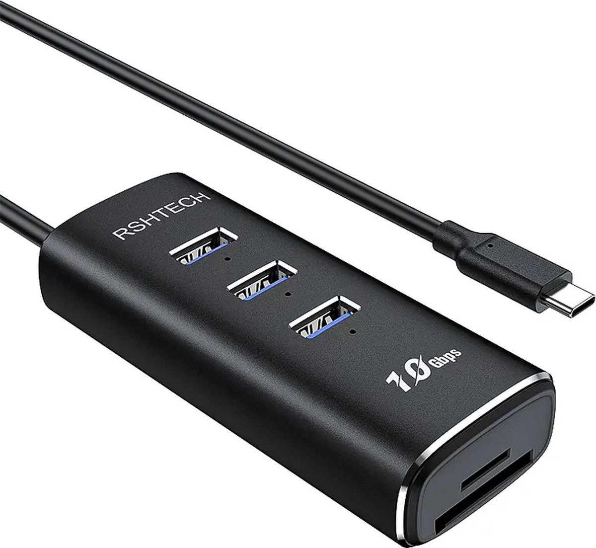NÖRDIC USBC-HUB85 USB-C naar USB Hub - 3 Poorten - 10Gbps - 1xSD 1xTF ...