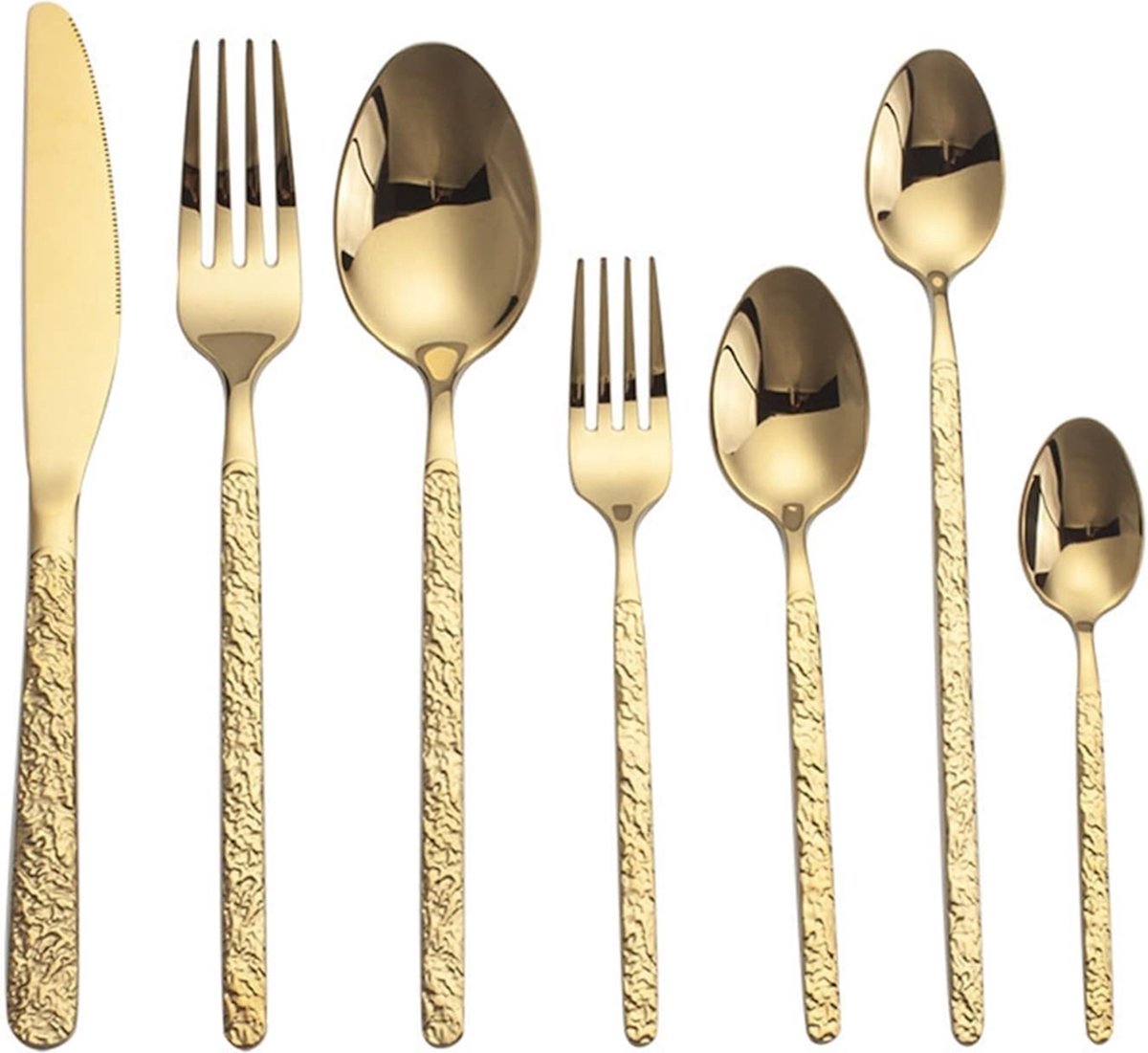 HomeBerg 24 Delig Gouden Bestek set - Contouren - Goud - 6 Persoons ...