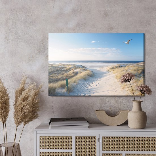 Schilderijkoning - Canvas Schilderij Strand En Zee - 30 x 20 cm | bol