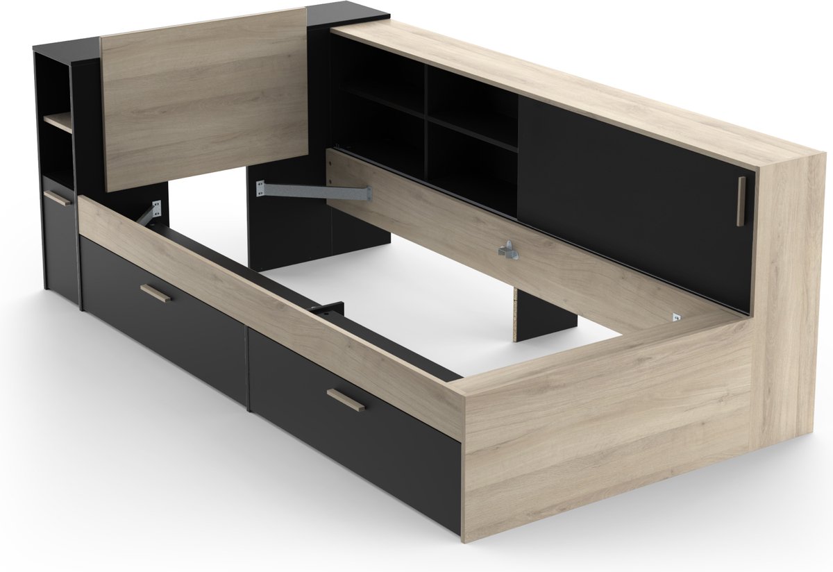 CBA - Bed Liva 90 x 190/ - 90x200 - Zwart | bol