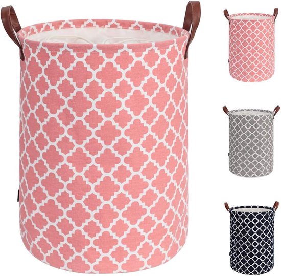 Grote wasmand, verdikte wasmand met stevige leren handgreep, opvouwbare opbergmand met... | bol