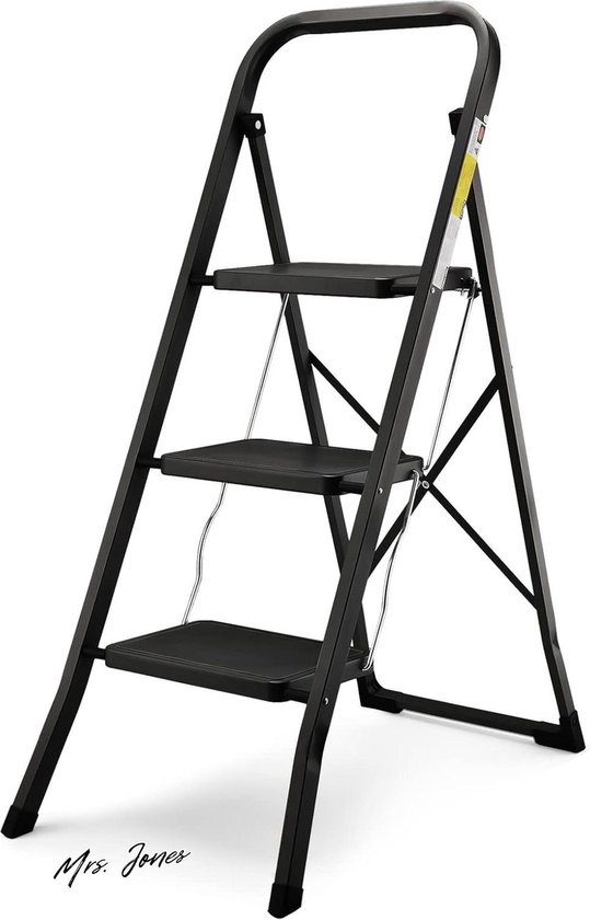Mrs. Jones Tower Ladder 3 treden inklapbaar trapladder anti-slip pedaal ...