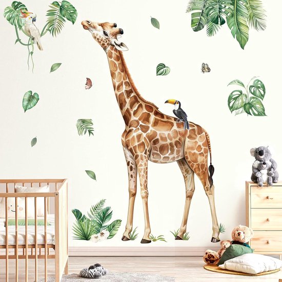 Grote Jungle Giraf Muurstickers - Jungle Dieren Decoratie - Geschikt voor Kinderkamer | bol