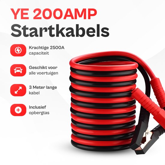 YE 750A Startkabels - Extra Dikke Kabels - 3 Meter - Inclusief ...
