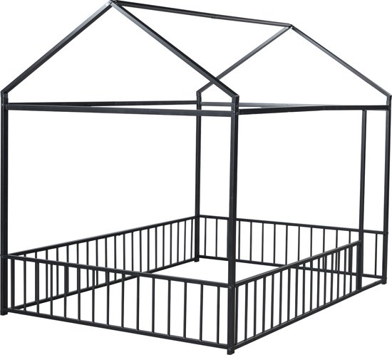 Sweiko Kinderbed 140 X 200cm, metalen bed met spijlen, Tweepersoons ...