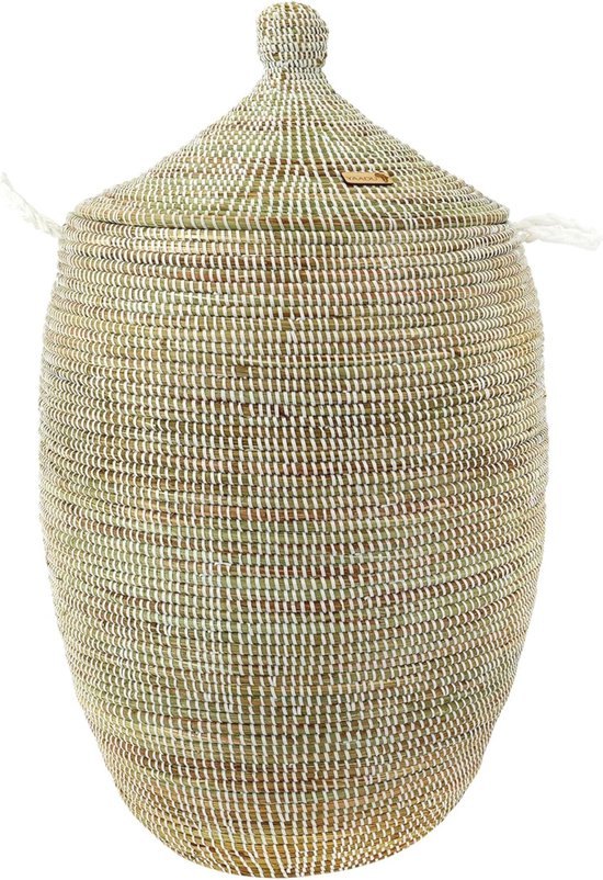 Grote Geweven Wasmand met Deksel 110L - Ideale Opbergmand voor Wasgoed ...