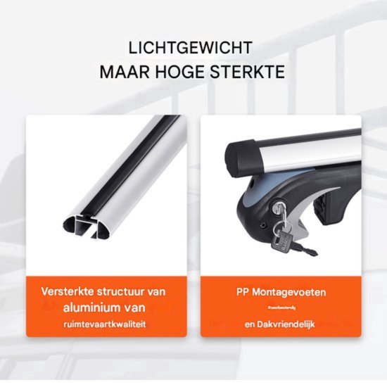 Universele dakdragers - 70KG Laadcapaciteit - Auto - Geschikt Voor ...